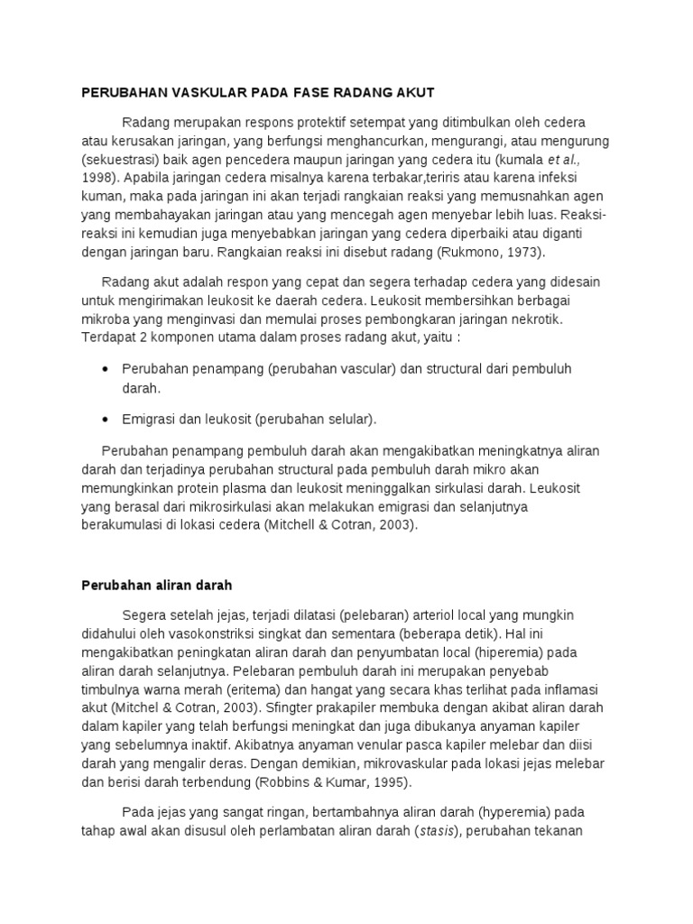 Perubahan Vaskular Radang Akut | PDF | Sains & Matematika