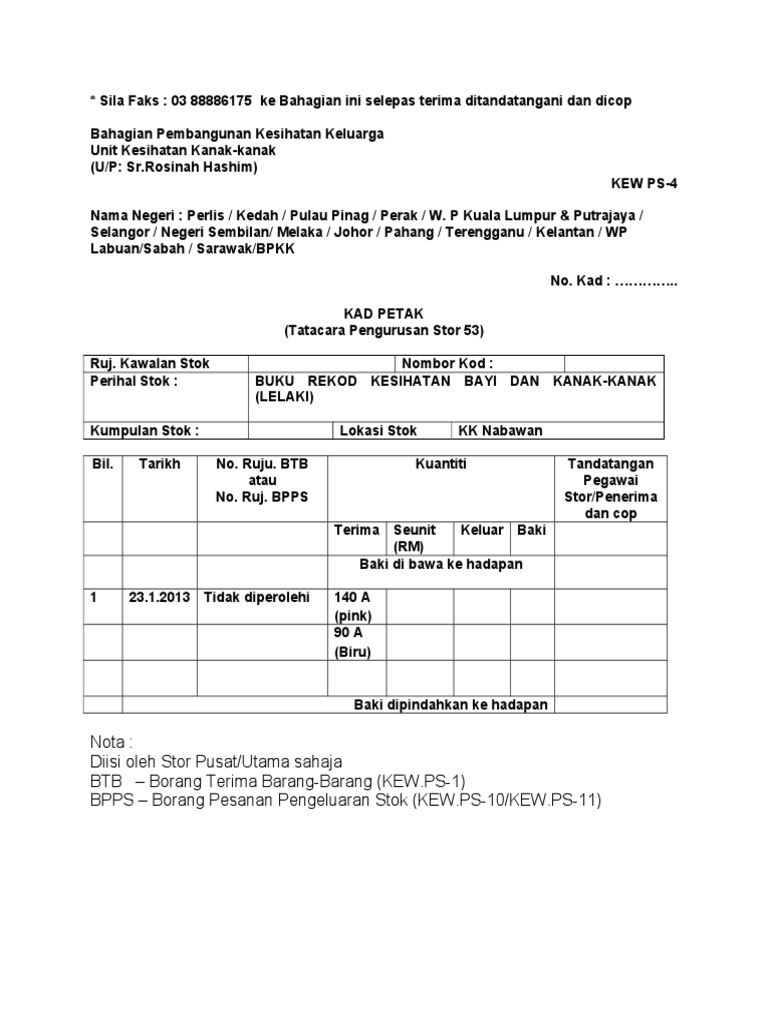 Contoh Kad Petak | PDF