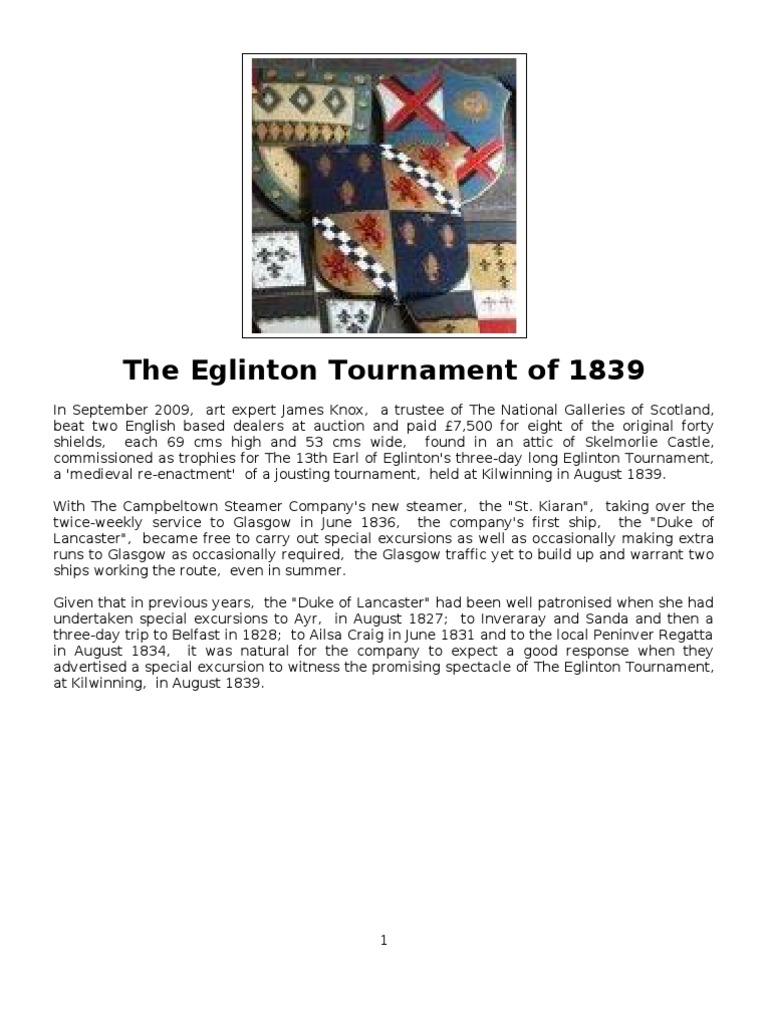Eglinton Tournament: 1839 Jousting Event | PDF | History | Classics