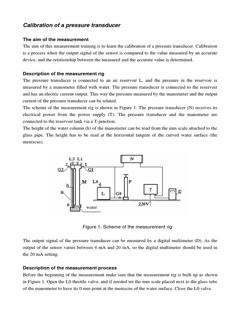 Calibration of A Pressure Transducer | PDF | Pressure Measurement ...