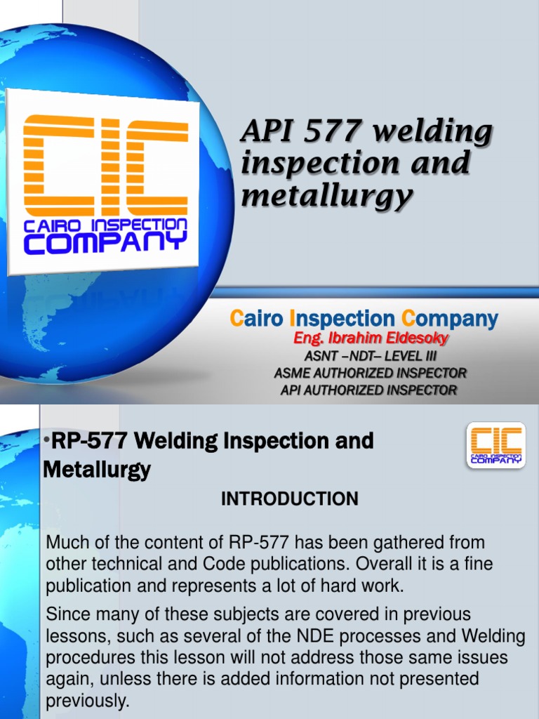 CIC-presentation of RP-577 Presentation | PDF | Welding | Construction