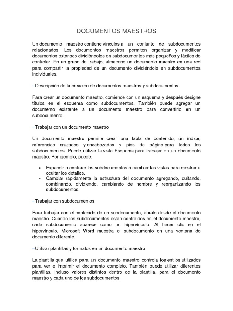 Documentos Maestros | PDF