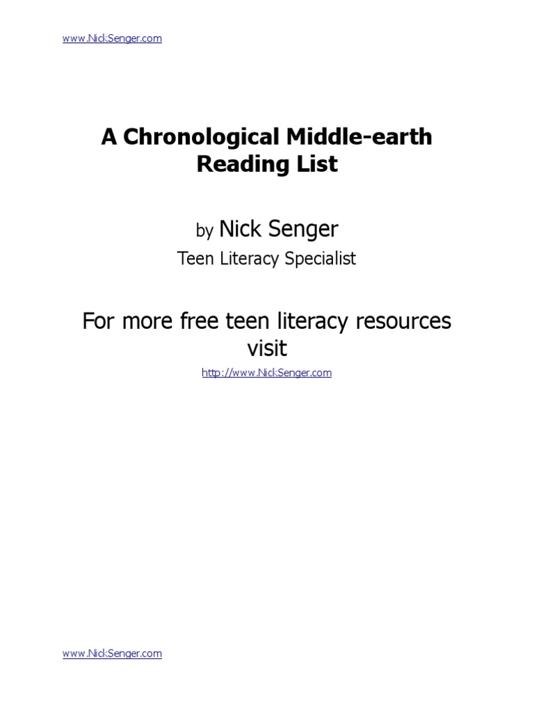 Chronological Reading of Middle-earth | PDF | Middle Earth | Artificial ...