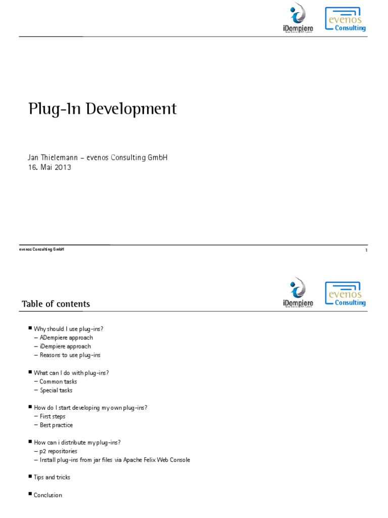 IDempiere Plug-In Development | PDF | Software | Computing
