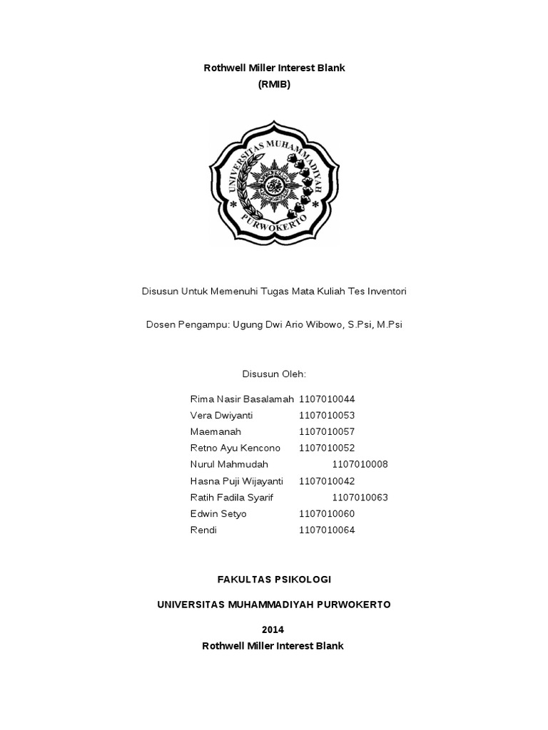 Makalah Tes RMIB | PDF