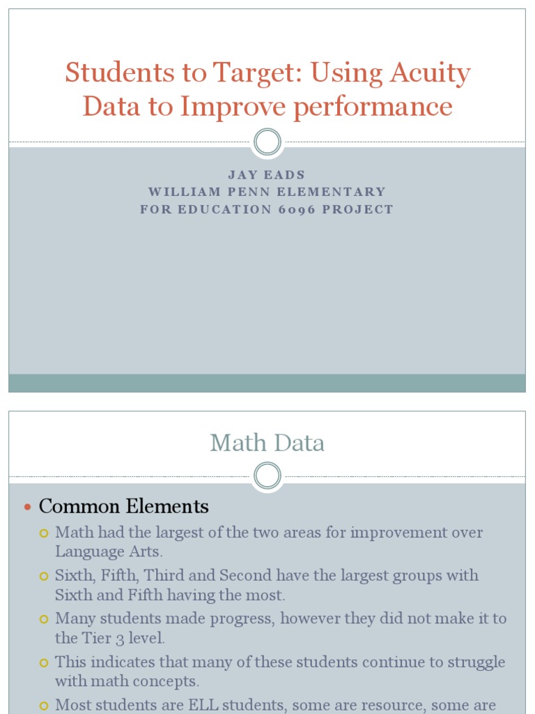 Math and Language Arts Performance Analysis | PDF | Sharing | Quality ...