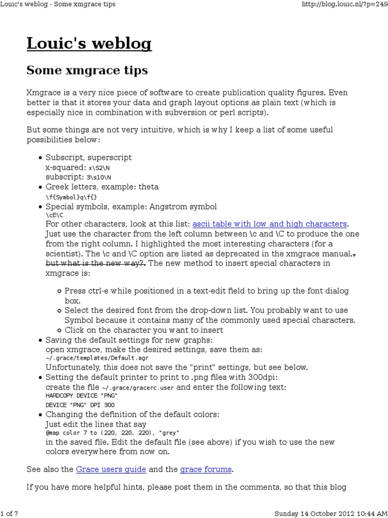 Xmgrace Tips for Scientists | PDF | Text | Computing