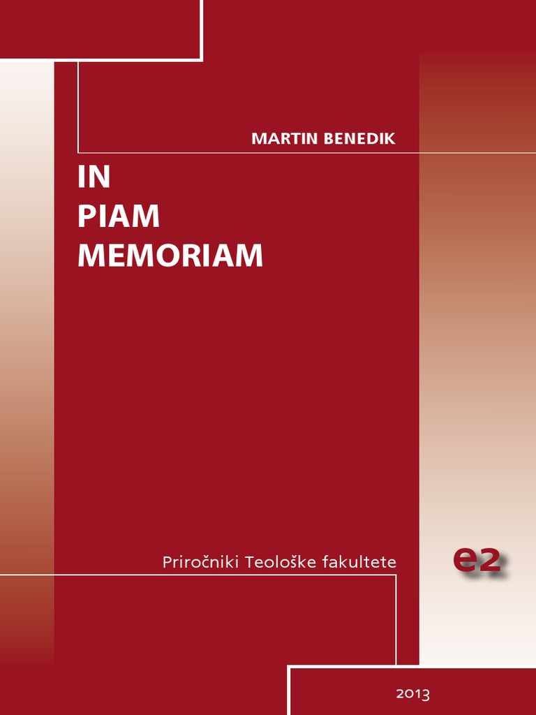 Martin Benedik, in Piam Memoriam | PDF
