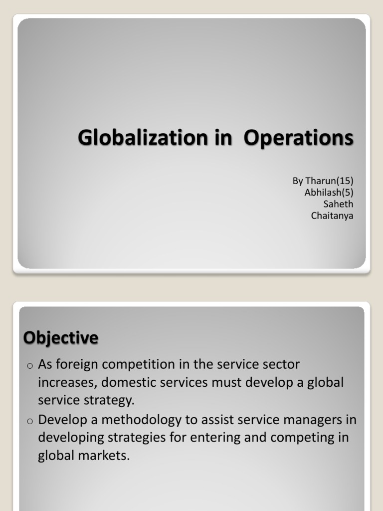 Strategies for Developing a Global Service Strategy: Analyzing Service ...