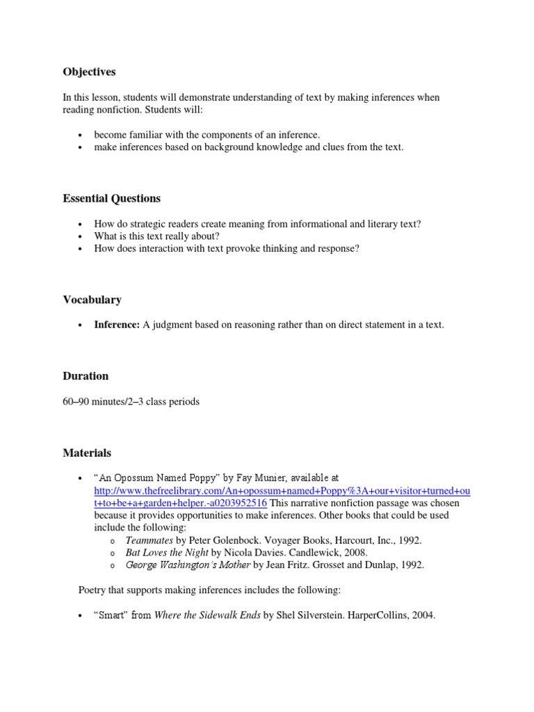 Analyzing NF | PDF | Lesson Plan | Reading (Process)