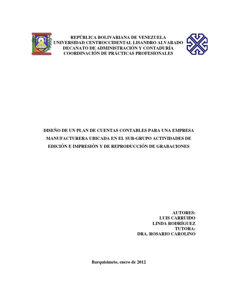 Plan de Cuentas Contables para PyMEs | PDF | Principios contables ...