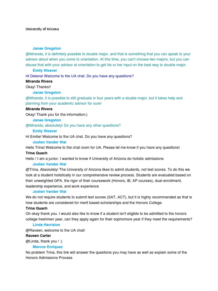 University of Arizona | PDF | Sat | Schools