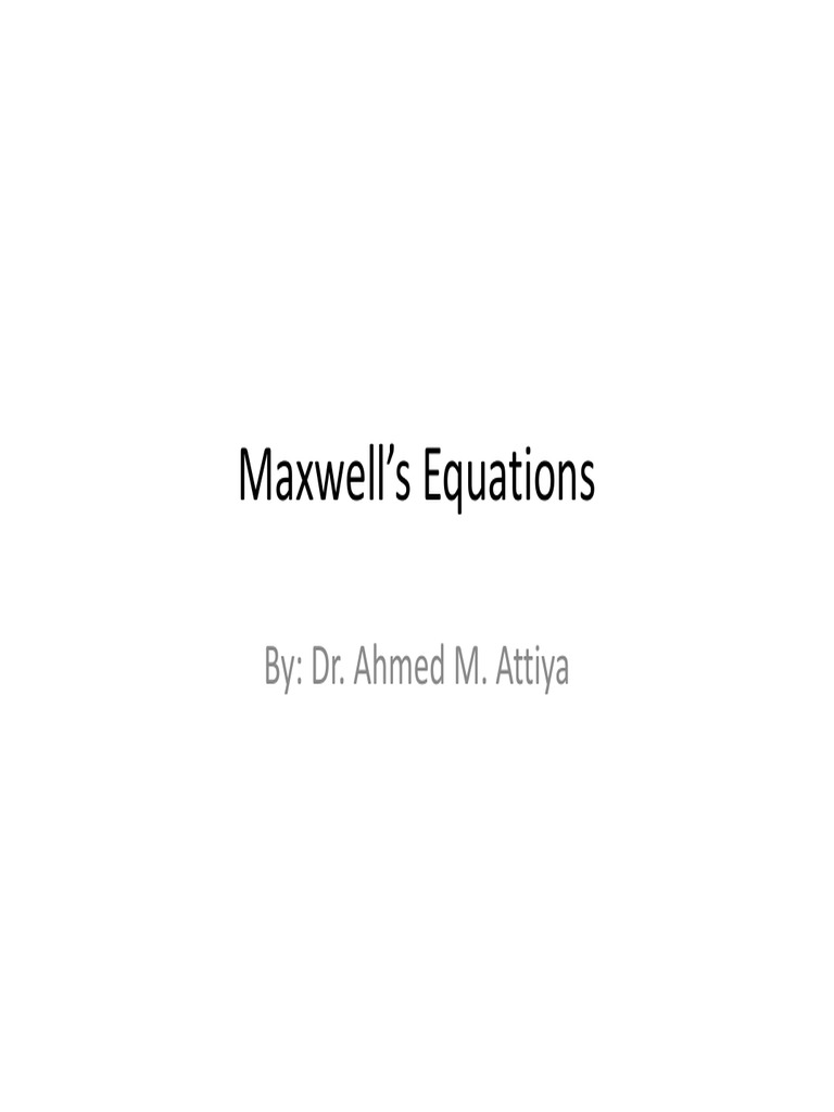 Maxwell's Equations | PDF