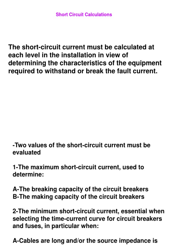Short Circuit Calculation Methods | PDF | Electrical Network ...