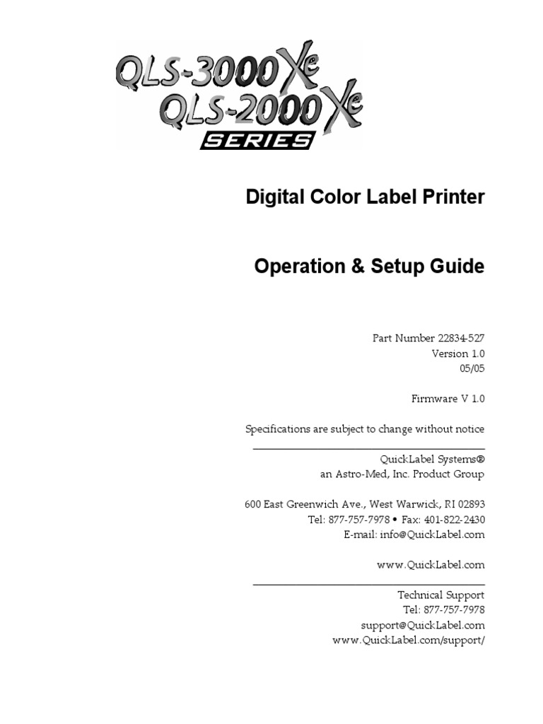 QLS-2000 3000 Manual Ingles | PDF | Electrical Connector | Printer ...