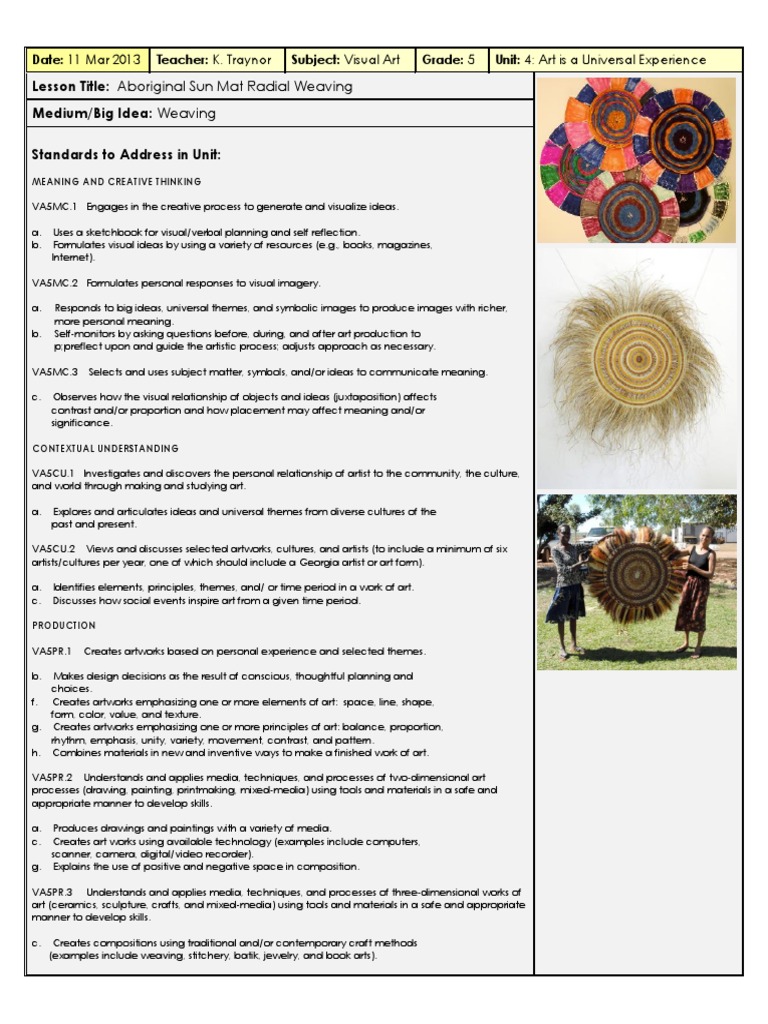 5 TH Aboriginal Weaving LP | PDF | Weaving | Composition (Visual Arts)
