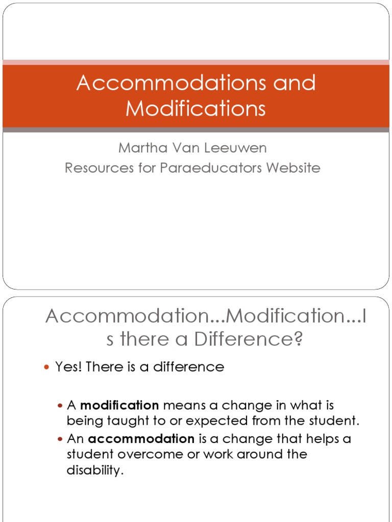 Accommodation and Modification | PDF | Educational Assessment | Reading ...