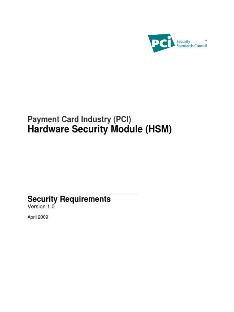 PCI HSM Security Requirements v1.0 Final | PDF | Cryptography | Key ...