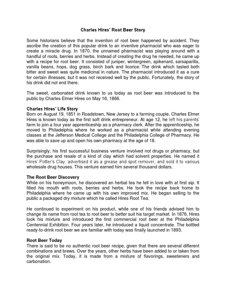 Root Beer Inventor | PDF | Drink | Beer
