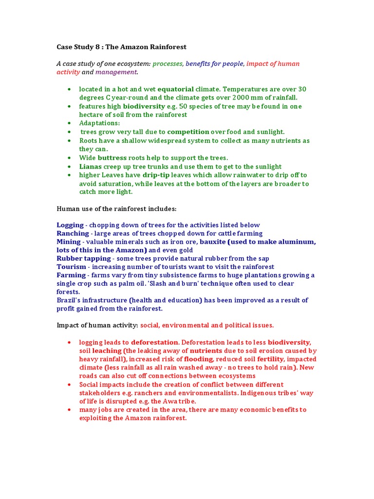 Case Study 8 | PDF | Amazon Rainforest | Forests