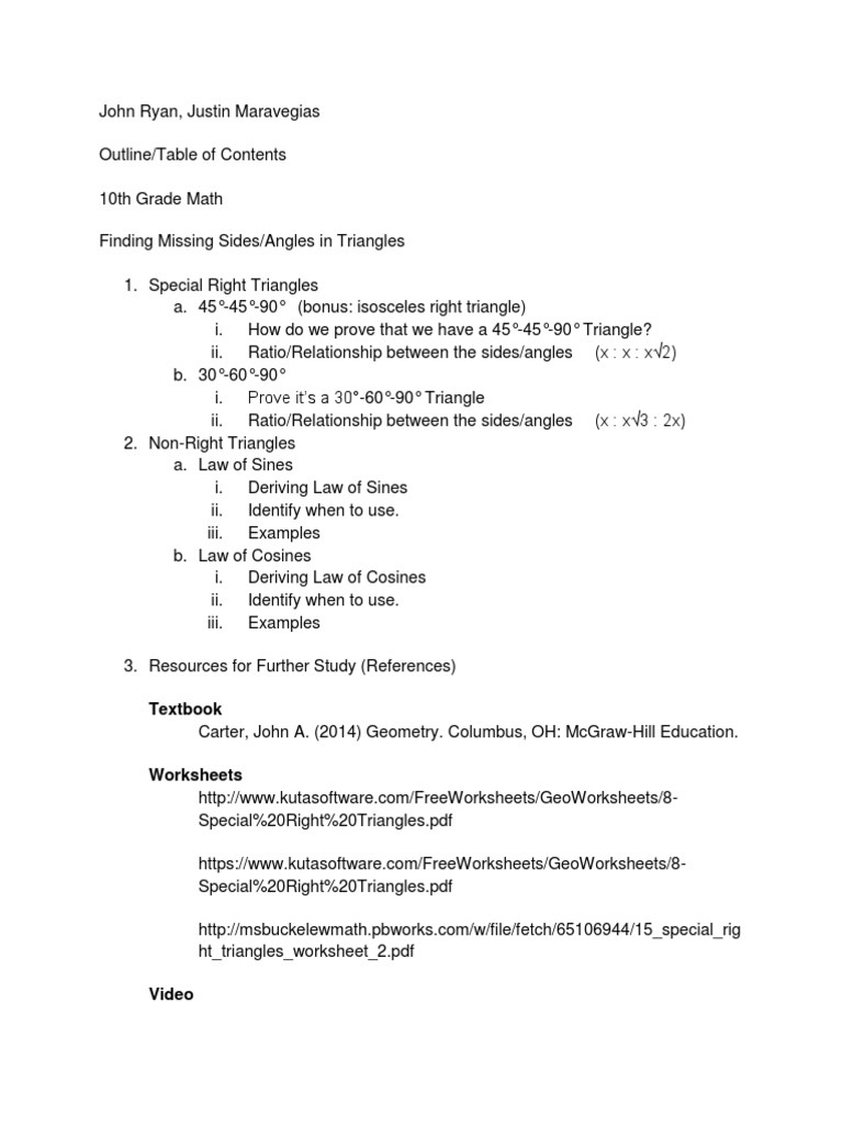Etextbookoutline | PDF | Triangle | Trigonometric Functions