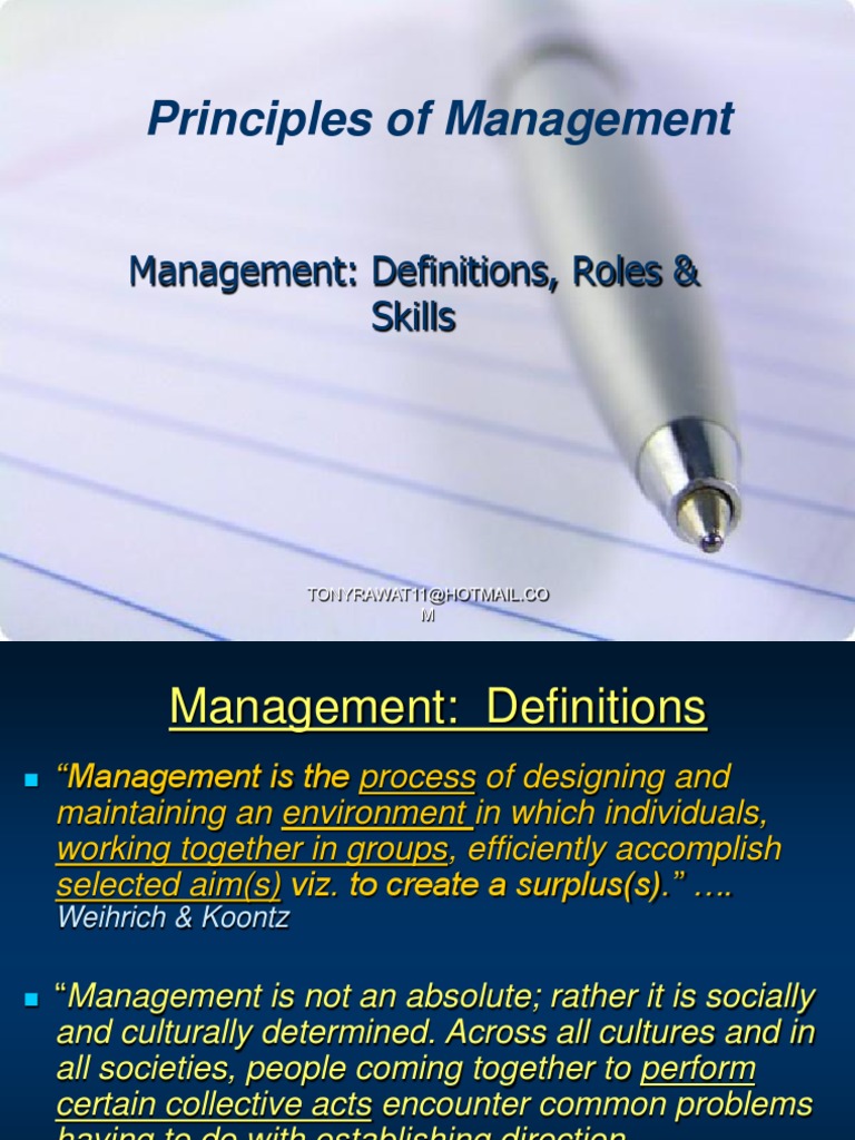 Principle of Management | PDF | System | Goal