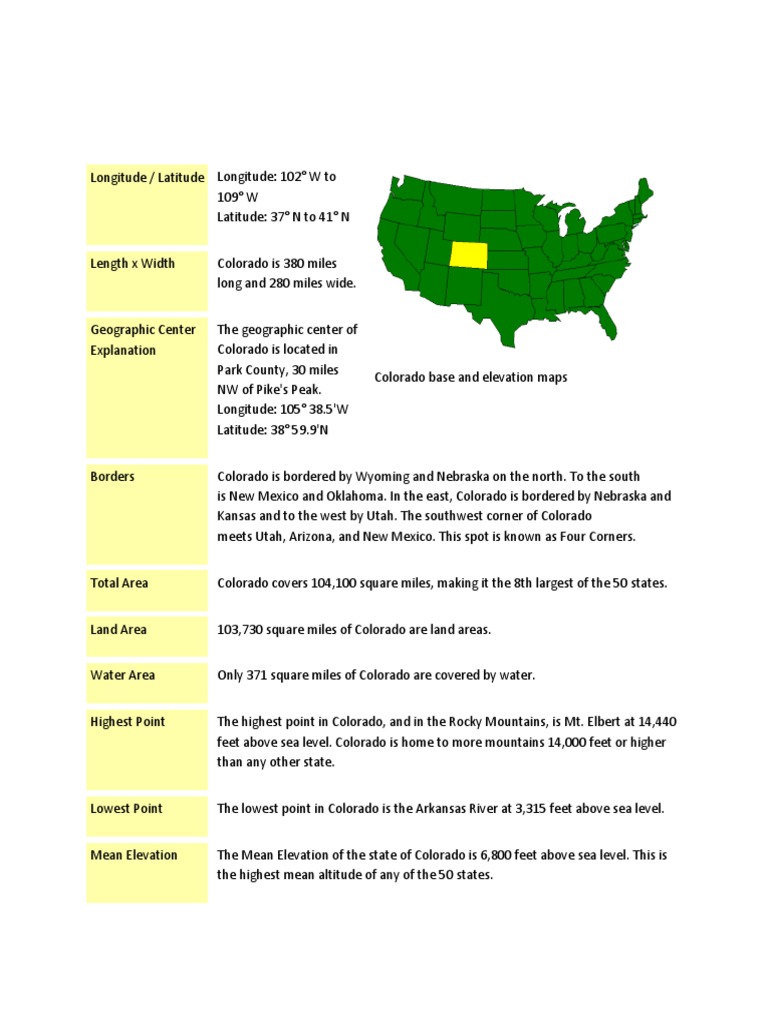 The Geography of Colorado | PDF | Colorado | Rocky Mountains