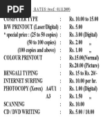 Photocopy Rate List | PDF