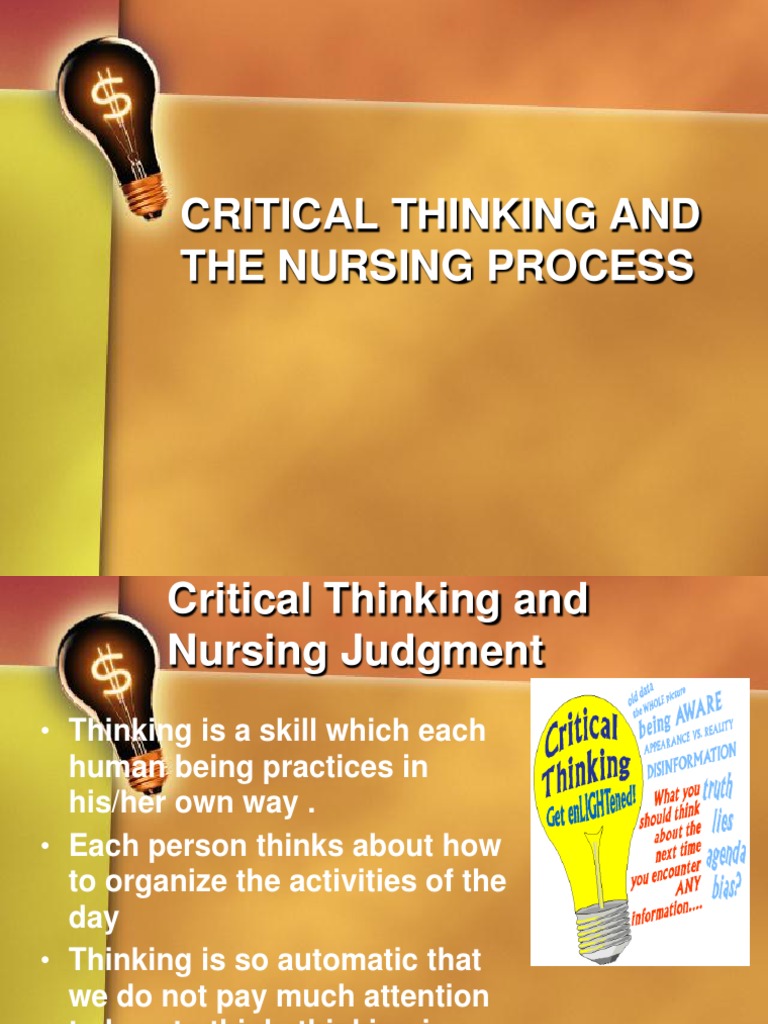 Critical Thinking and The Nursing Process | PDF | Critical Thinking ...