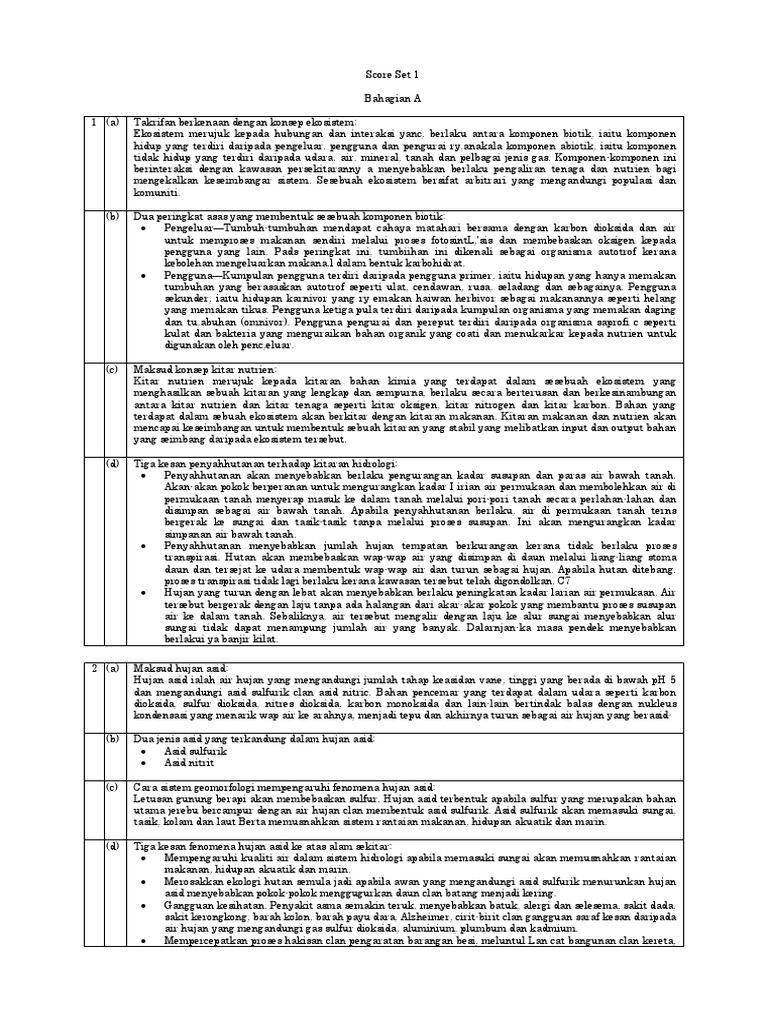 Geografi STPM: Score Penggal 3 | PDF