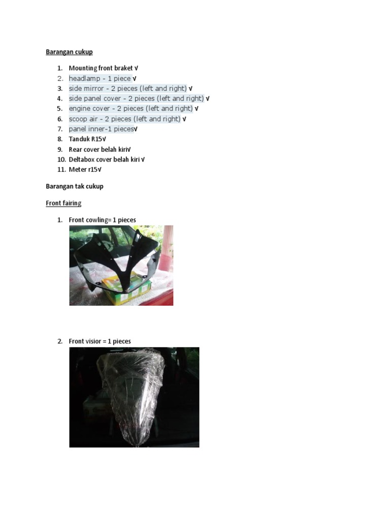 Motorcycle Parts Inventory | PDF | Cooking, Food & Wine | Teaching ...