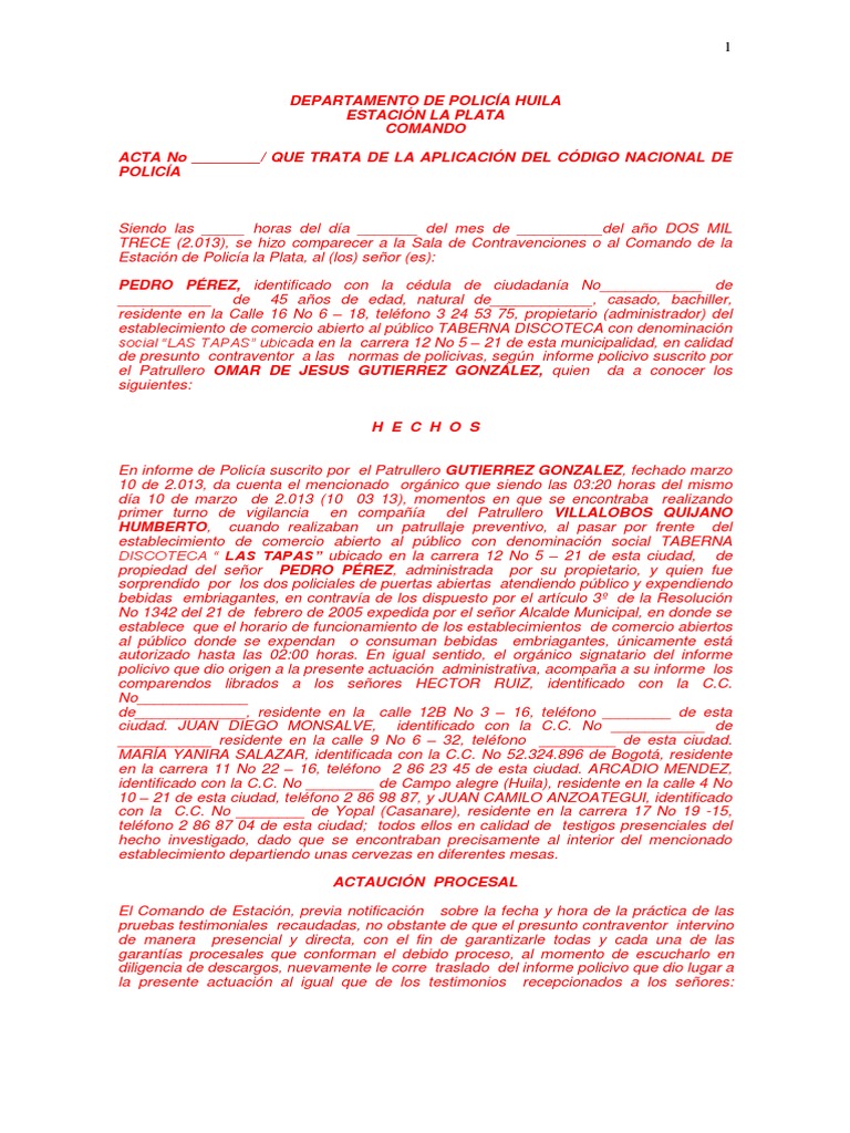 Acta de Cierre Temporal. | PDF | Policía | Virtud