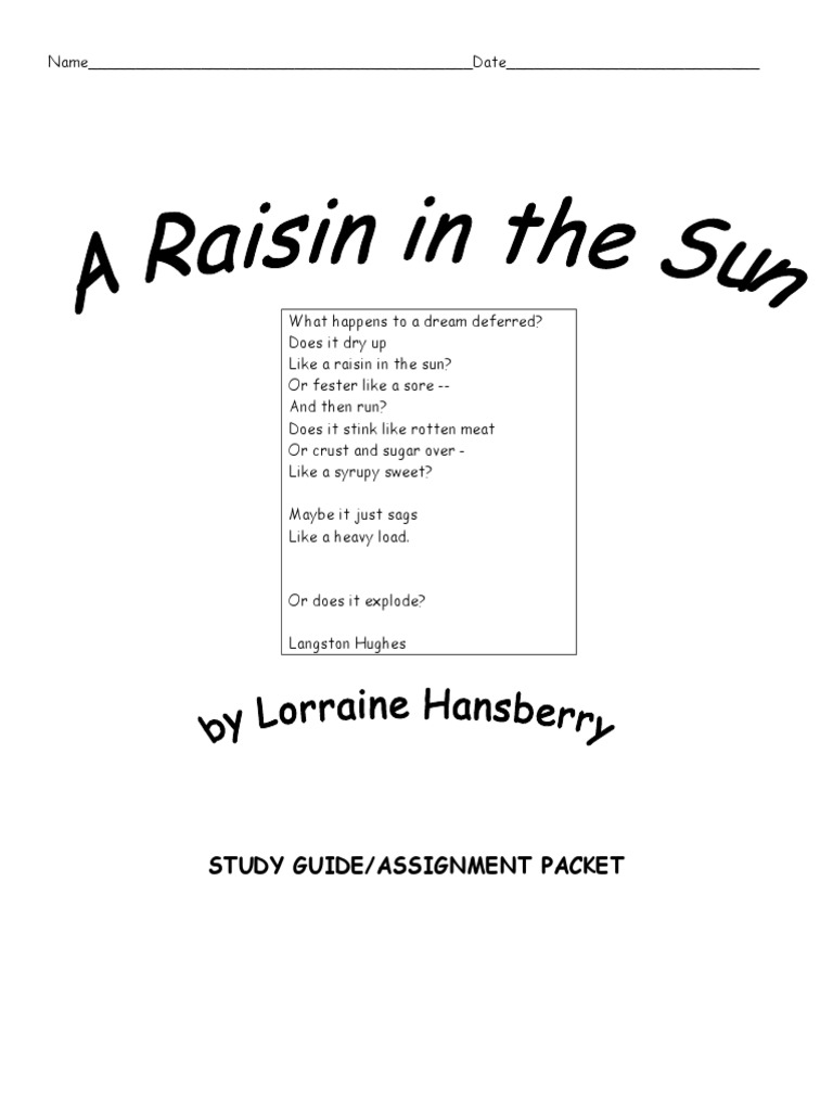 A Raisin in The Sun Student Packet | PDF | Leisure