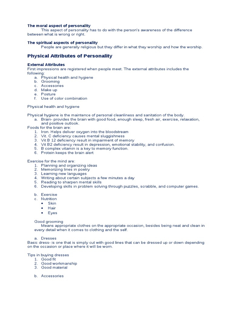 The Moral Aspect of Personality | PDF | Hygiene | Clinical Psychology