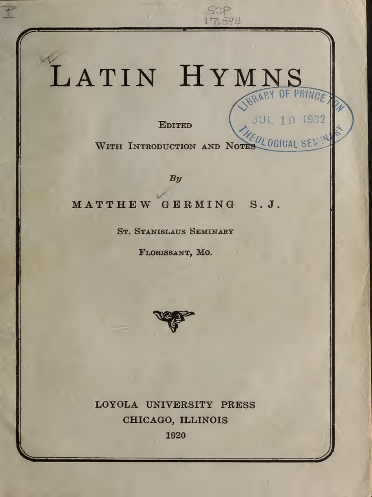 Latin Hymns (1920) | PDF | Religion And Belief | Poetry
