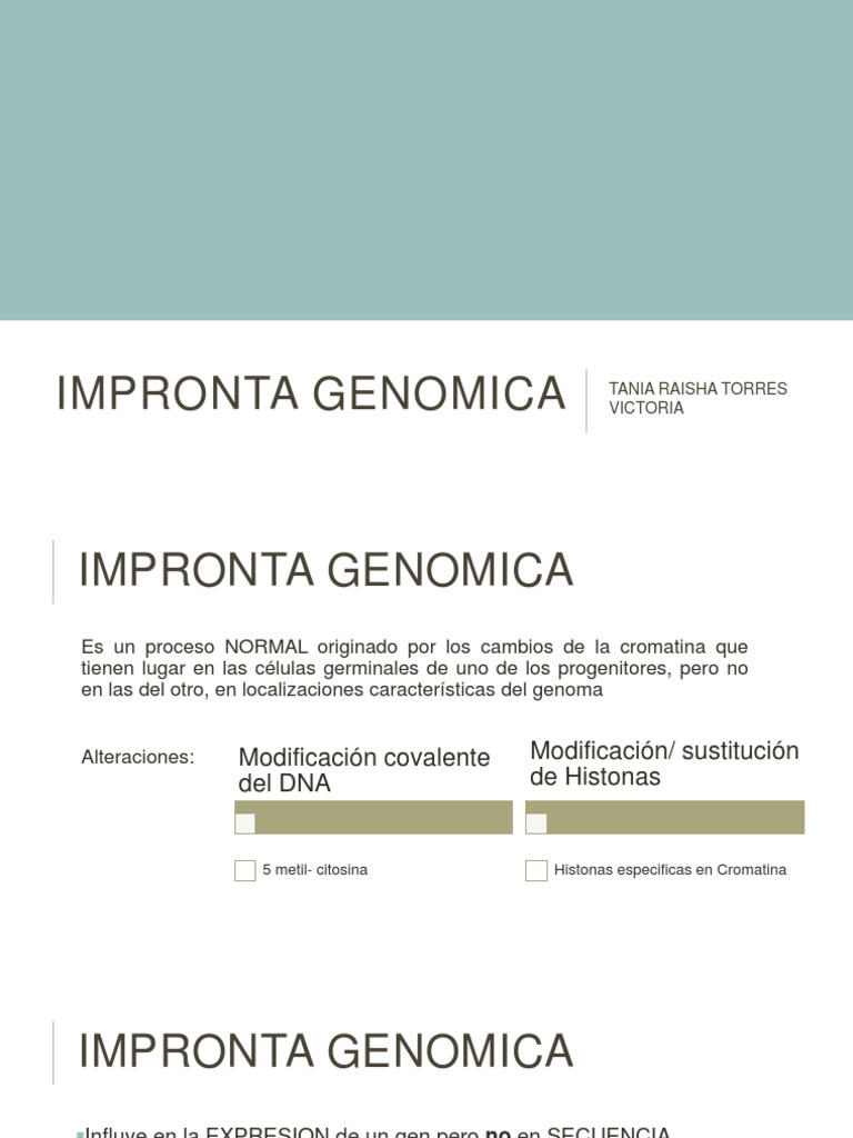 Impronta Genómica y Síndromes Asociados | PDF