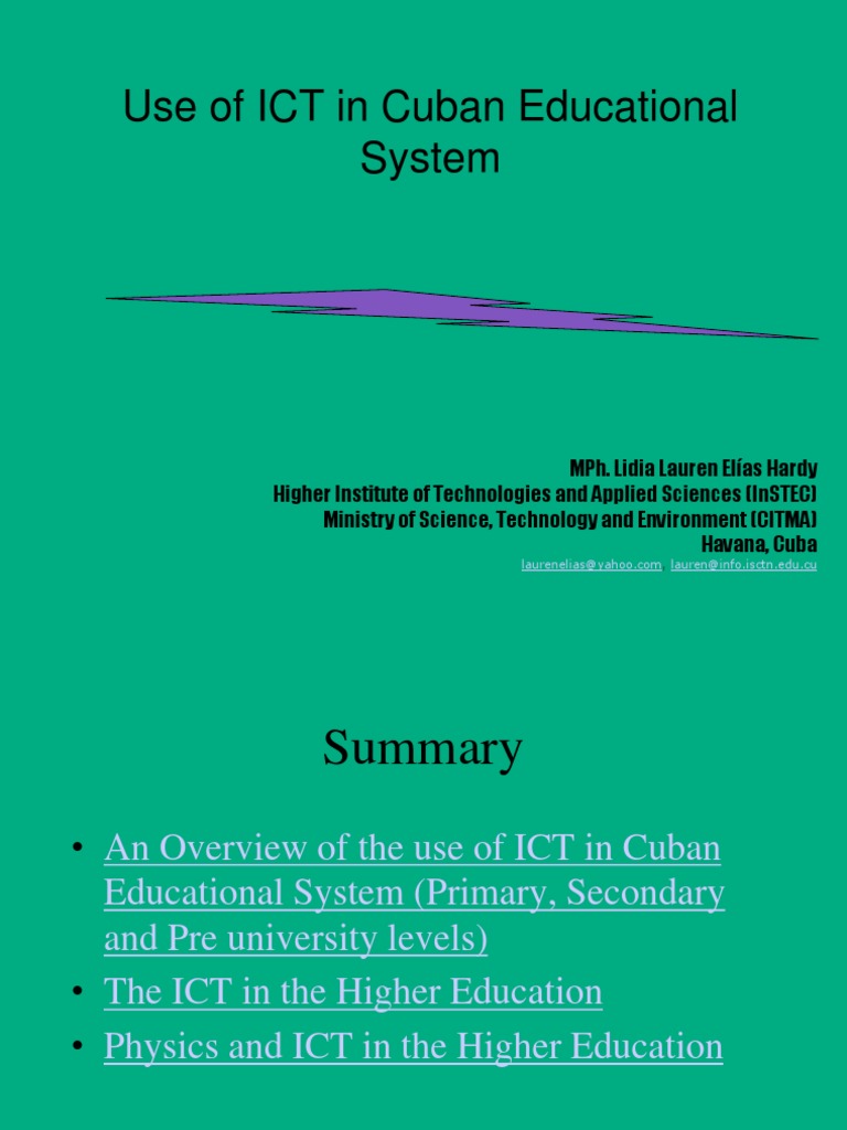 Use of ICT in Cuban Educational System | PDF | Educational Technology ...
