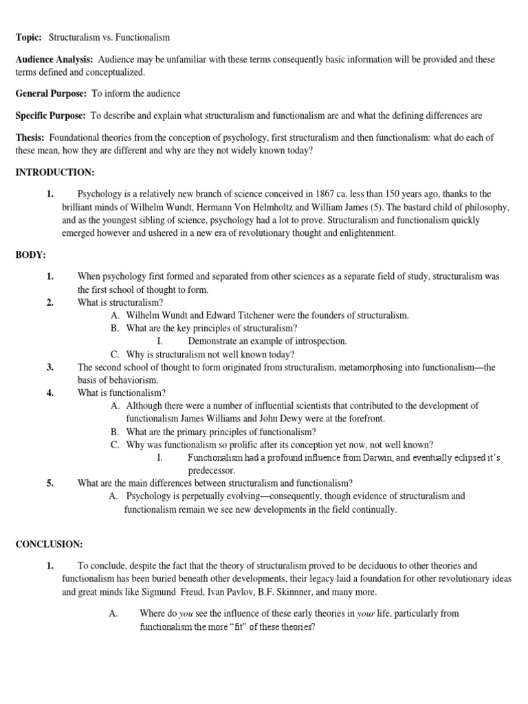 structuralism vs functionalism | Academic Discipline Interactions ...