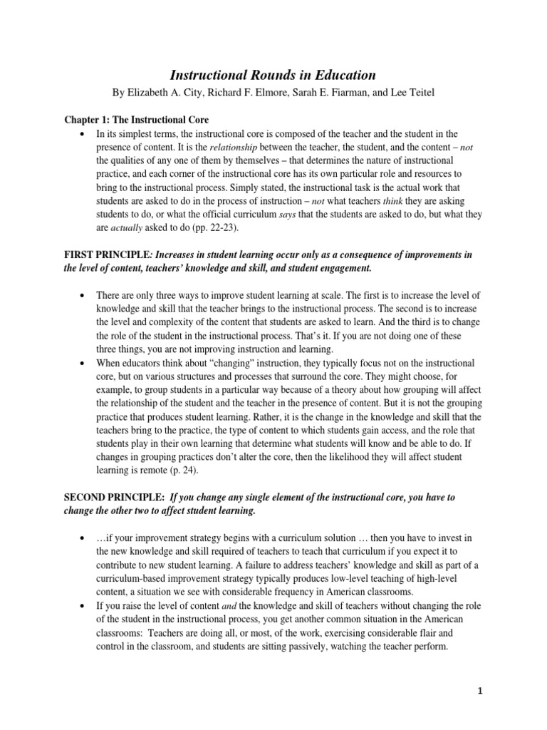 Instructional Rounds in Education | PDF | Teachers | Classroom