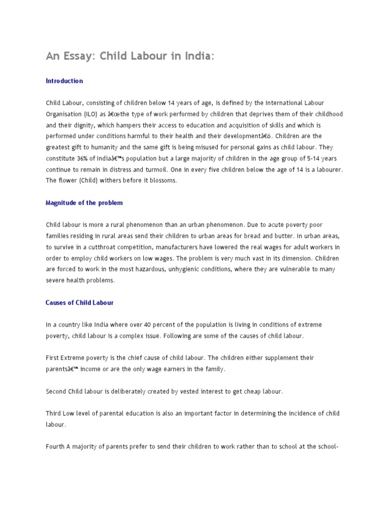 Child Labour in India | PDF | Child Labour | International Labour ...
