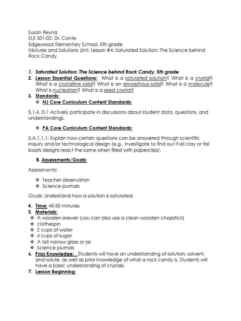 Understanding Saturated Solutions in Candy | PDF | Solution | Glasses
