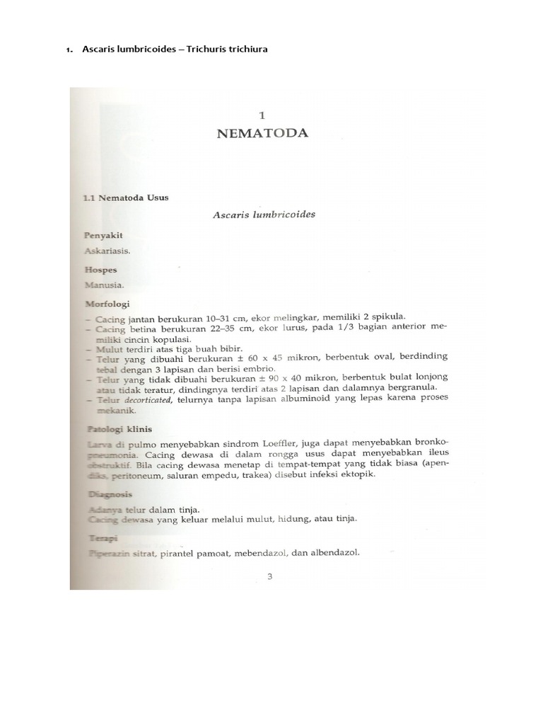Ringkasan Atlas Parasitologi Kedokteran (SCAN) | PDF | Sains & Matematika