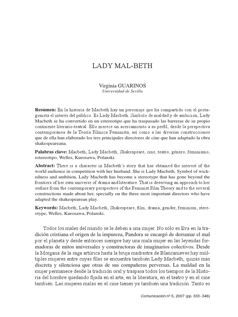 Lady Mal Beth | PDF | Macbeth | William Shakespeare