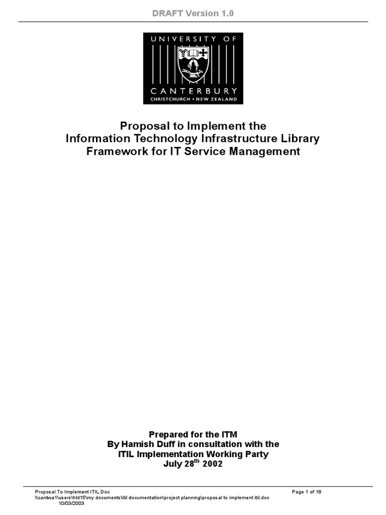 Uoc Proposal Itil v2 | PDF | Business