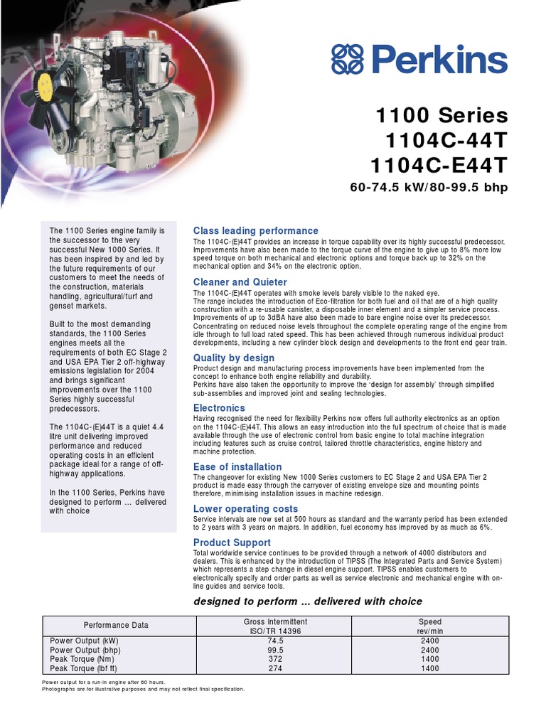 1104c 44t Perkins | Horsepower | Engines
