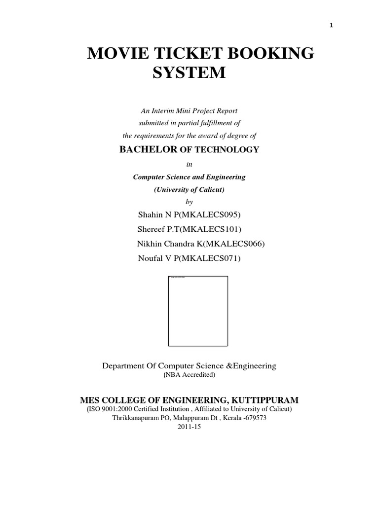 Movie Ticket Booking System: Bachelor | Download Free PDF | Java (Programming Language ...