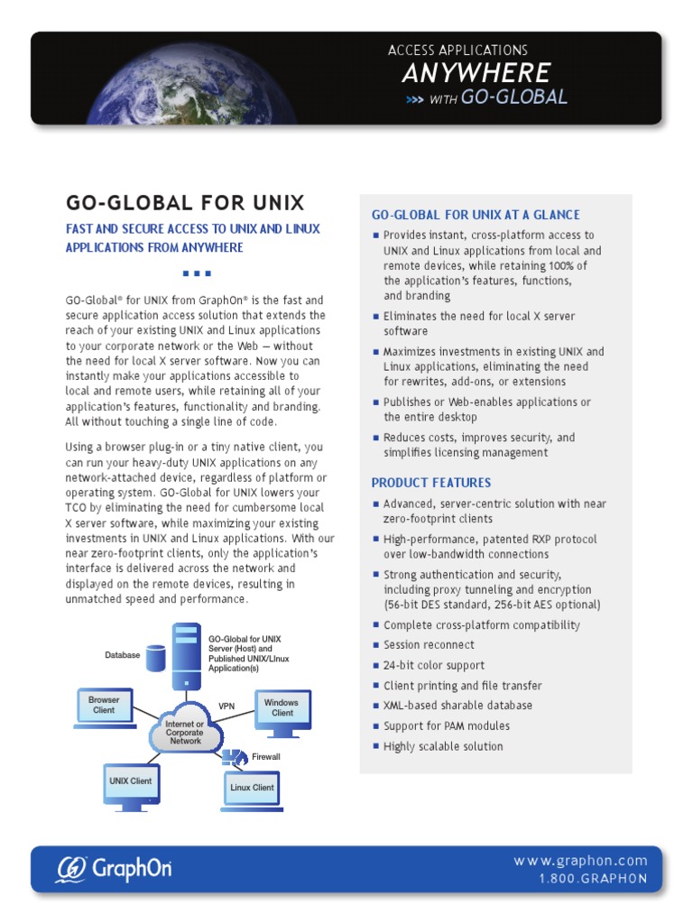 Go Global Unix Datasheet | PDF | Operating System Families | Areas Of ...