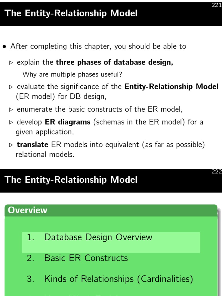 The Entity-Relationship Model | PDF | Conceptual Model | Database Design