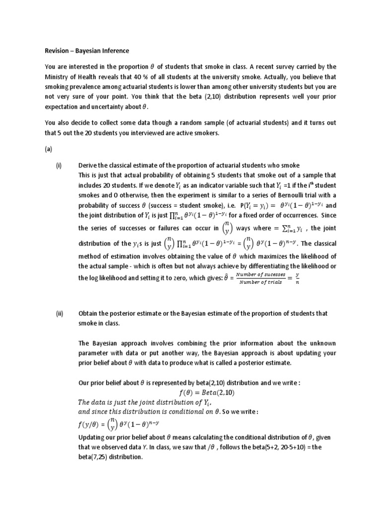Revision - Bayesian Inference | PDF | Bayesian Inference | Probability Distribution