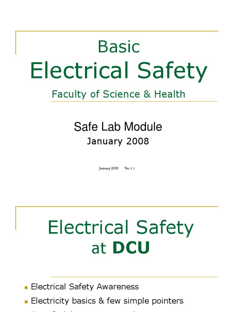 Electrical Safety | PDF | Fuse (Electrical) | Electric Current